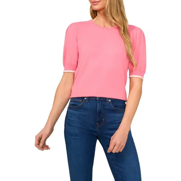 CECE DUPRAZ Contrast Edge Cotton Sweater