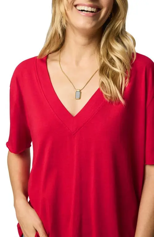 Splendid Kacey V-neck T-shirt - Rouge