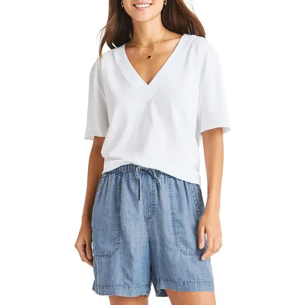 Splendid Kacey V-neck T-shirt - White