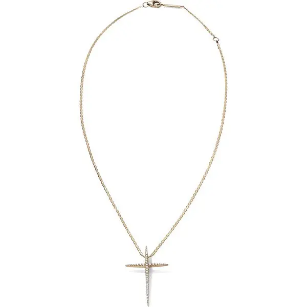 Lana Jewelry 14k Gold Diamond Cross Pendant Necklace - Yellow Gold