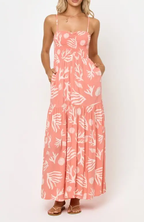 L*Space Mallorca Smocked Maxi Dress - Shell Or High Water