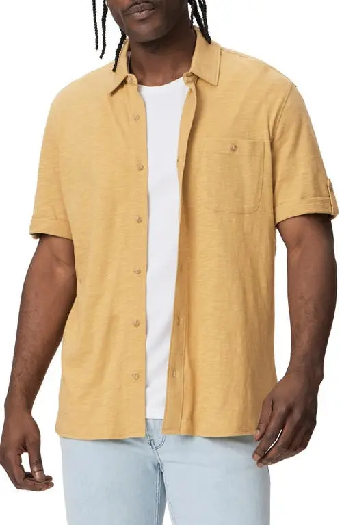 Paige Brayden Short Sleeve Slub Knit Button-up Shirt