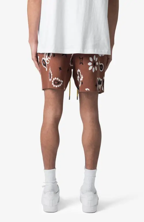 Mnml Paisley Jacquard Knit Shorts - Brown