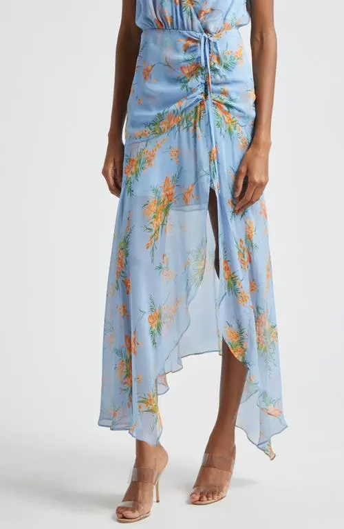Veronica Beard Floral Print Sleeveless Silk Dovima Dress