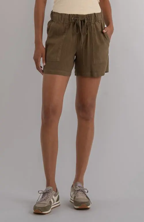 Kut From The Kloth Katana Drawstring Linen Blend Shorts - Forest Jm