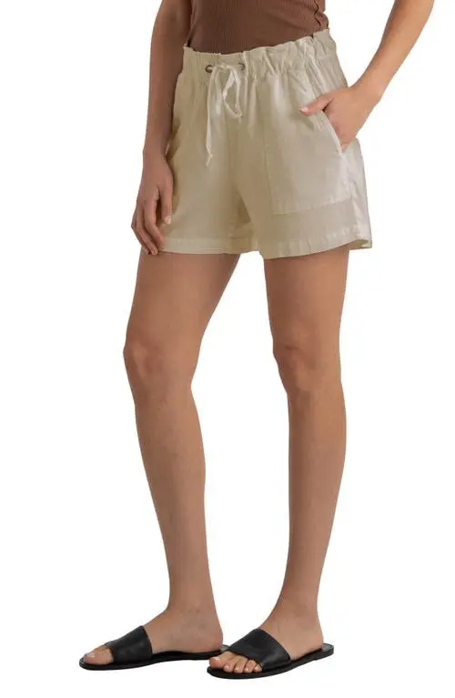 Kut From The Kloth Katana Drawstring Linen Blend Shorts - Sand Jm
