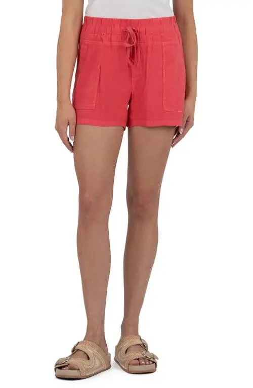 Kut From The Kloth Katana Drawstring Linen Blend Shorts - Watermelon