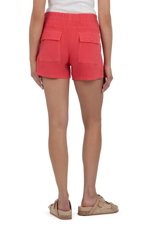 Kut From The Kloth Katana Drawstring Linen Blend Shorts - Watermelon