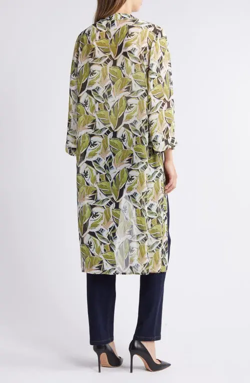 Anne Klein Leaf Print Duster