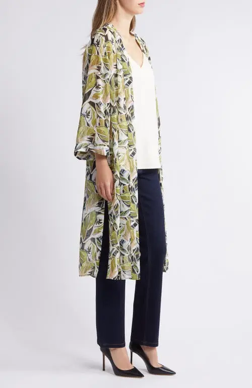 Anne Klein Leaf Print Duster