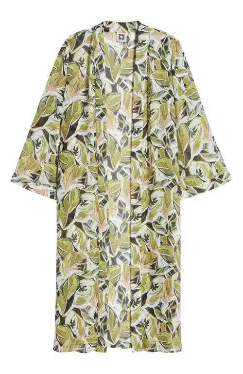 Anne Klein Leaf Print Duster