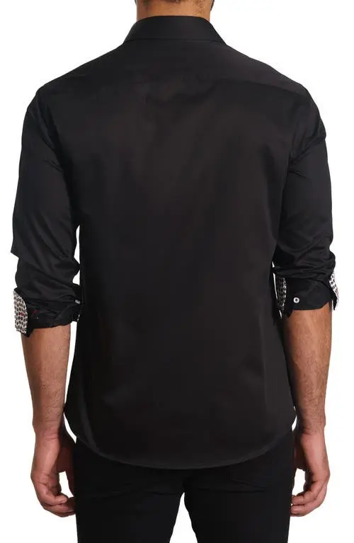 Jared Lang Trim Fit Solid Button-Up Shirt In Black - 38% Off | Editorialist