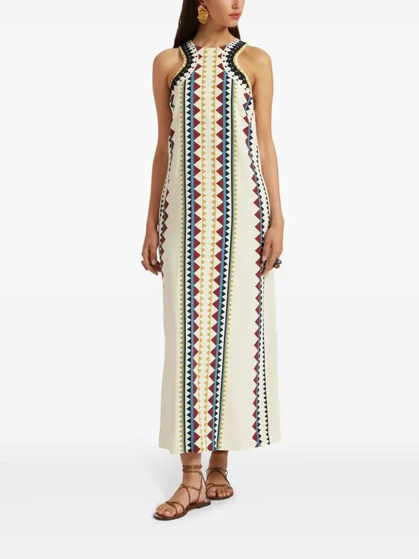 La DoubleJ Geometric-print Maxi Skirt