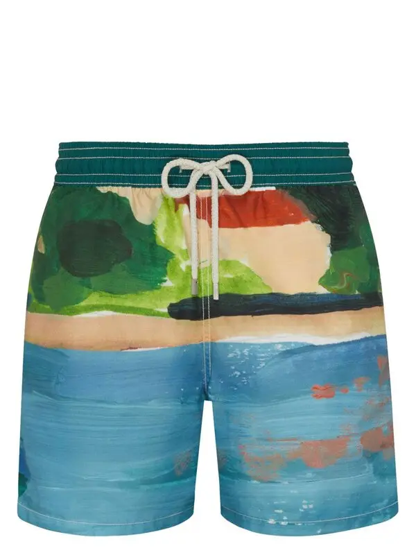 Vilebrequin Moorea Abstract-pattern Swim Shorts - Blue