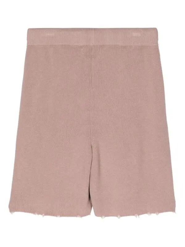 LANEUS Raw-edge Cotton Shorts