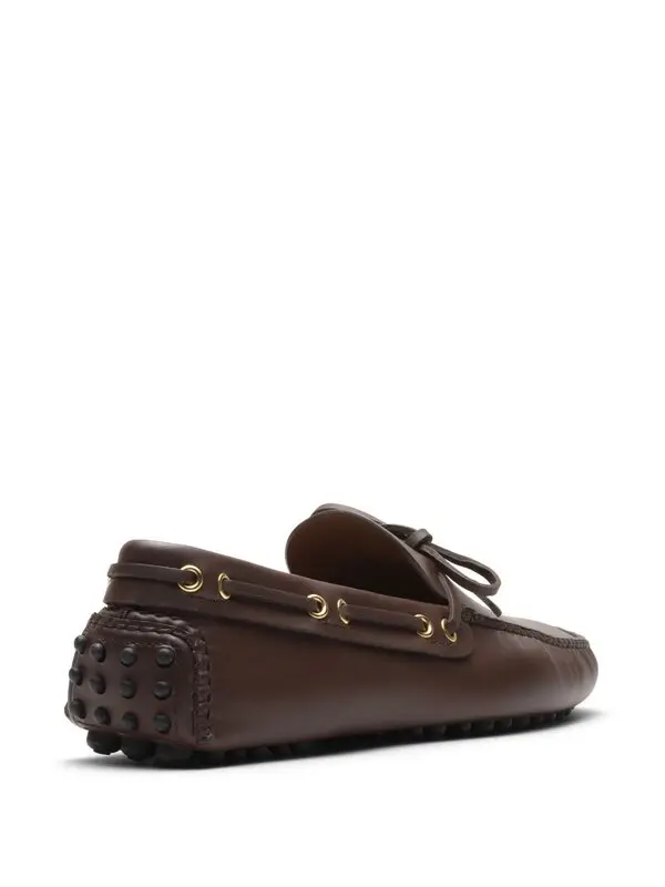 Car Shoe Leather Boat Shoes - Brown