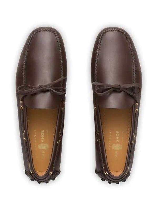 Car Shoe Leather Boat Shoes - Brown
