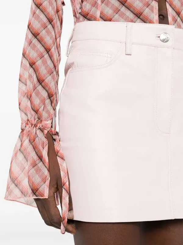 Remain Birger Christensen Leather Mini Skirt - Pink
