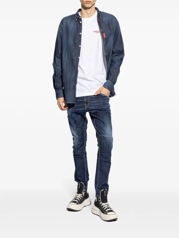 Dsquared2 Logo-patch Cotton Jeans - Blue