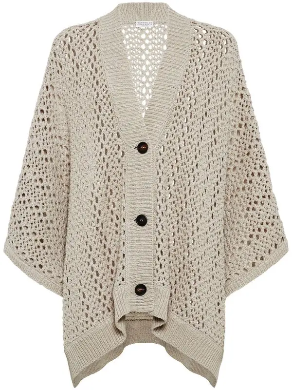 Brunello Cucinelli V-neck Open-knit Cardigan
