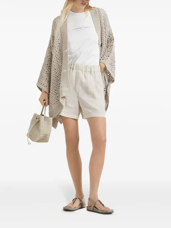 Brunello Cucinelli V-neck Open-knit Cardigan