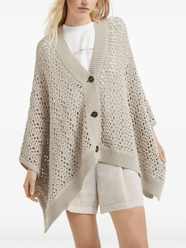 Brunello Cucinelli V-neck Open-knit Cardigan