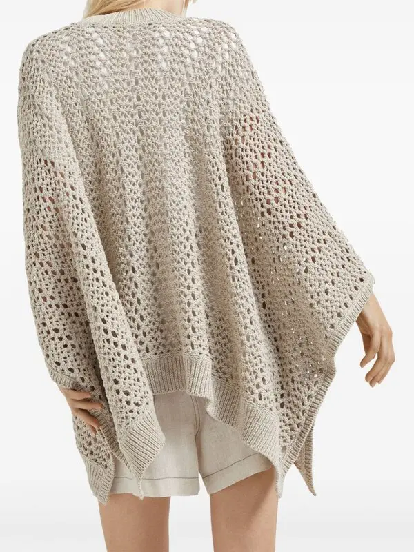 Brunello Cucinelli V-neck Open-knit Cardigan