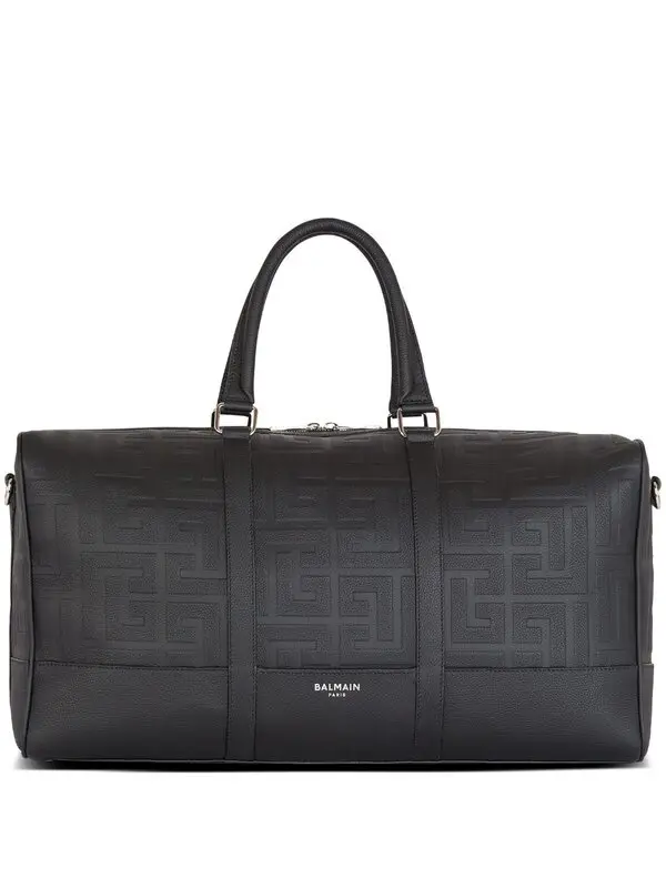 Balmain Voyage Monogram Duffle Bag - Black