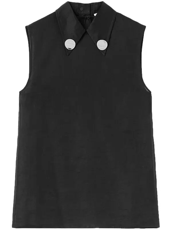 JIL SANDER Jewel-clip Cotton Sleeveless Blouse