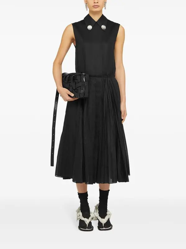 JIL SANDER Jewel-clip Cotton Sleeveless Blouse