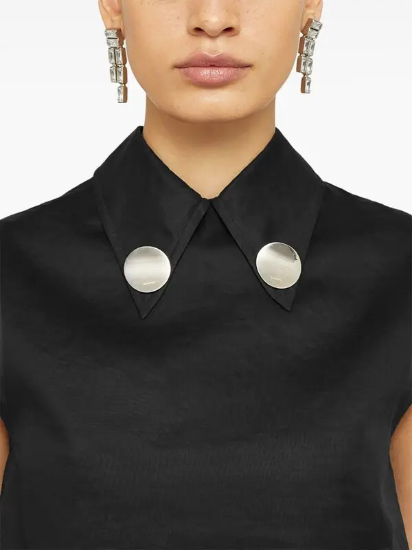 JIL SANDER Jewel-clip Cotton Sleeveless Blouse