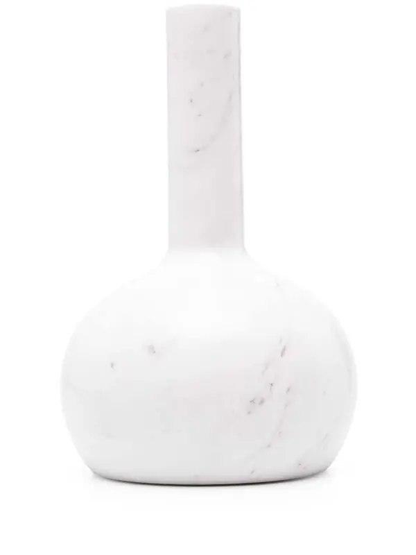 POLSPOTTEN Heritage Bell Marble Candle Holder - White