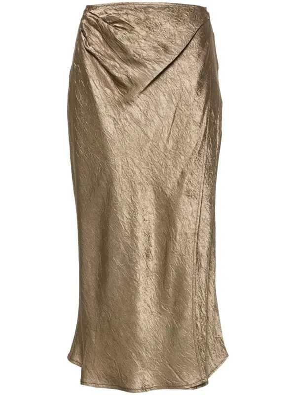 Acne Studios Satin Wrap Midi Skirt - Green