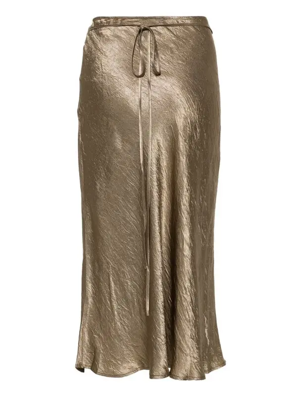 Acne Studios Satin Wrap Midi Skirt - Green