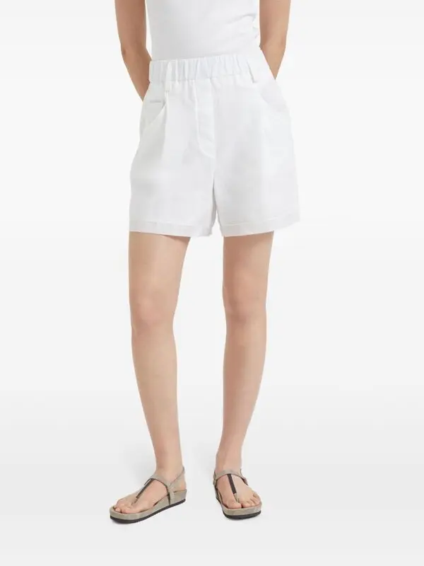Brunello Cucinelli Pressed-crease Cotton Shorts