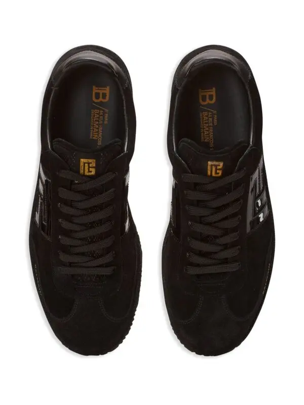 Balmain Swan Suede Sneakers - Black