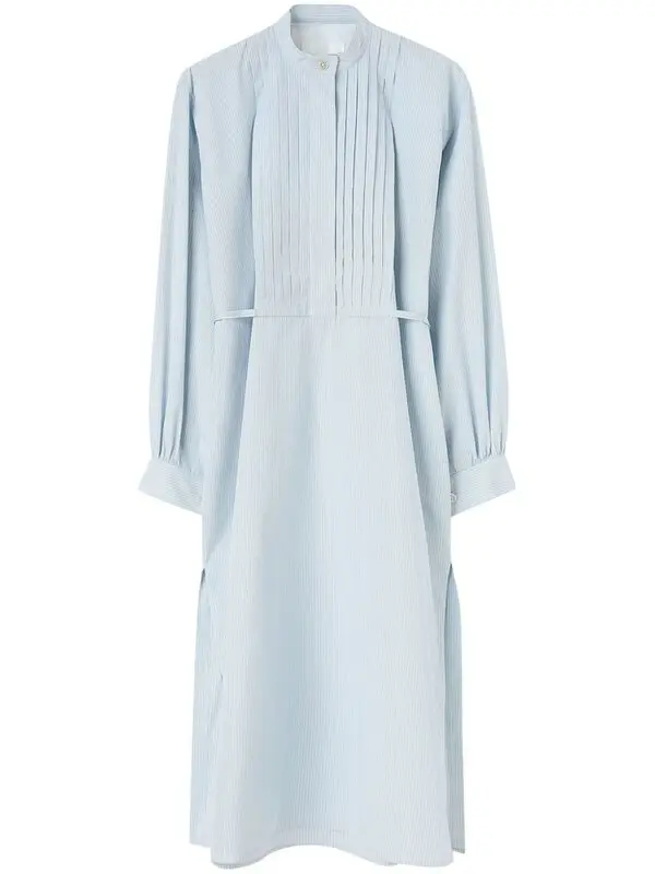 JIL SANDER Long-sleeve Pinstripe Midi Dress