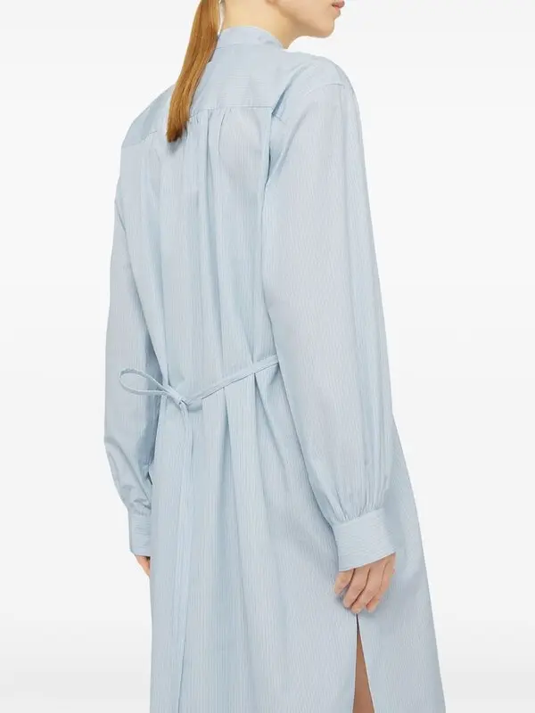 JIL SANDER Long-sleeve Pinstripe Midi Dress