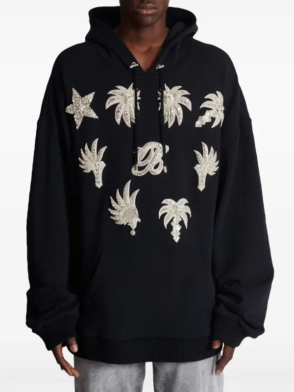 Balmain Crystal-embellished Hoodie