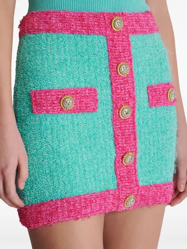 Balmain Bouclé Mini Skirt - Blue