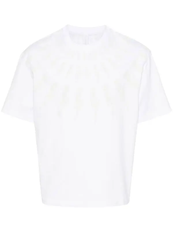 Neil Barrett Thunderbolt-print Cotton T-shirt - White