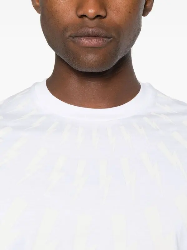 Neil Barrett Thunderbolt-print Cotton T-shirt - White