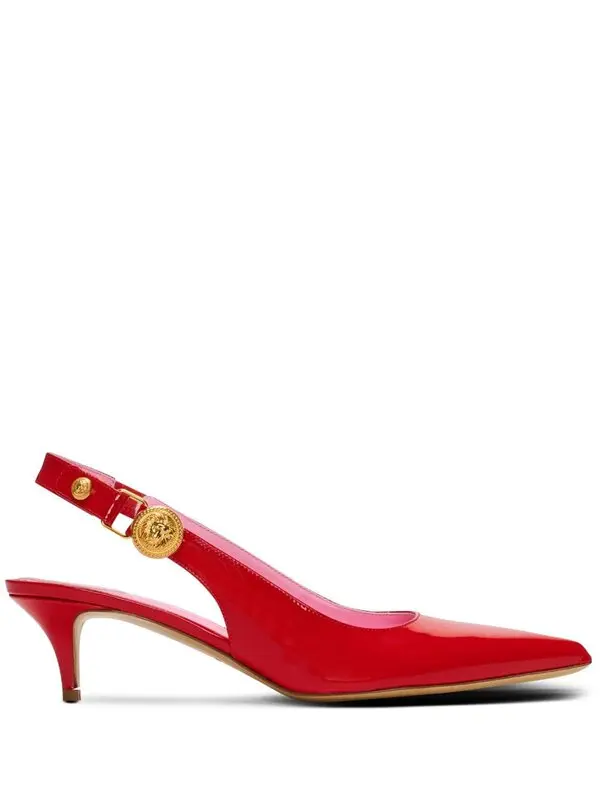 Balmain Eva Patent Leather Slingback Pumps - Red