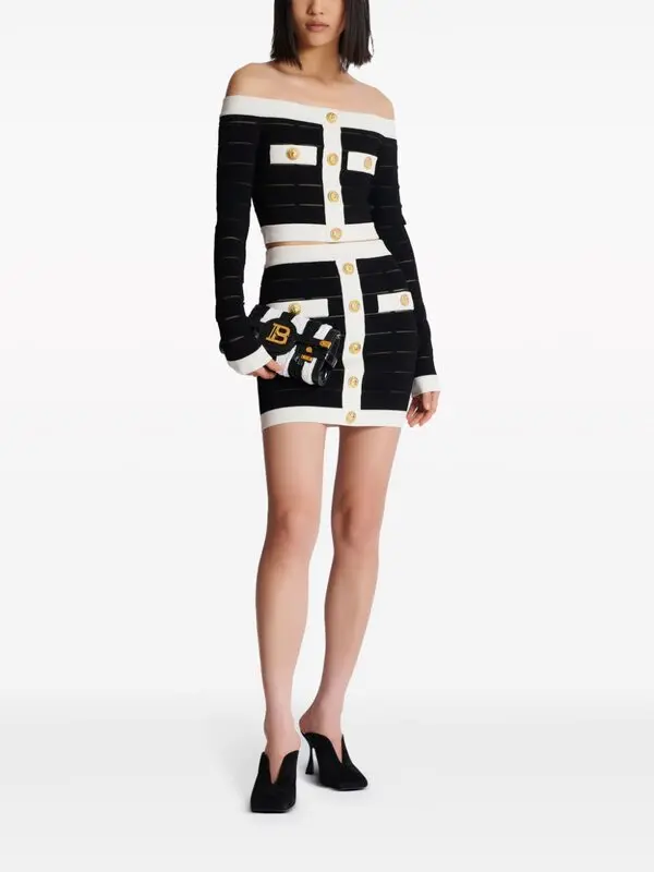 Balmain Off-shoulder Knitted Top