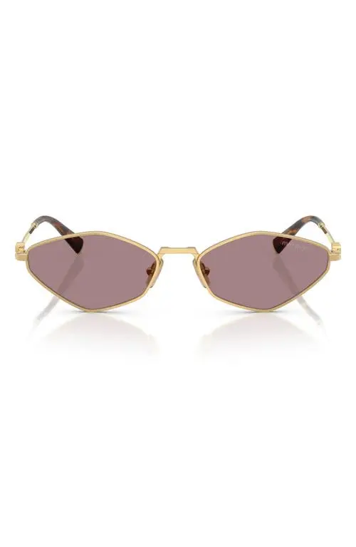 Miu Miu 56mm Irregular Sunglasses - Lite Brown