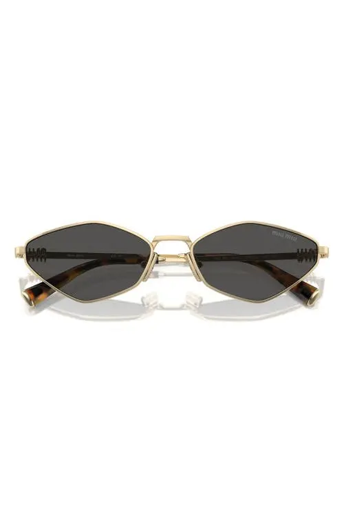 Miu Miu 56mm Irregular Sunglasses - Pale Gold