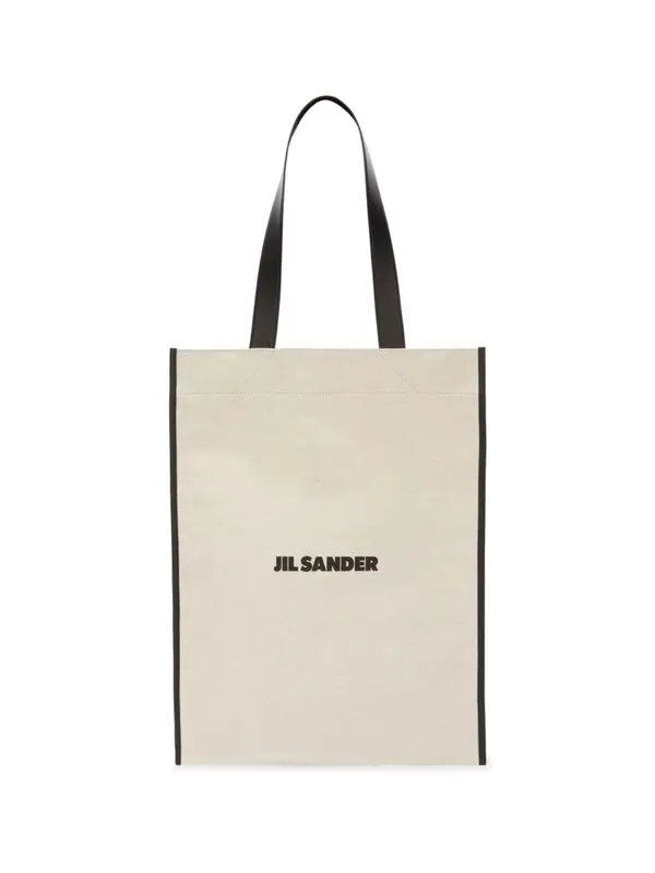 JIL SANDER Flat Shopper Medium Tote Bag - White