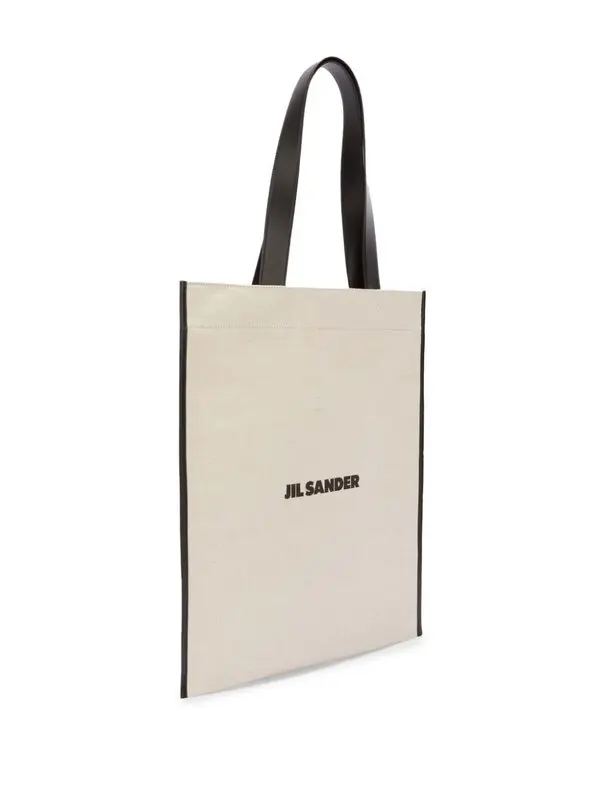 JIL SANDER Flat Shopper Medium Tote Bag - White