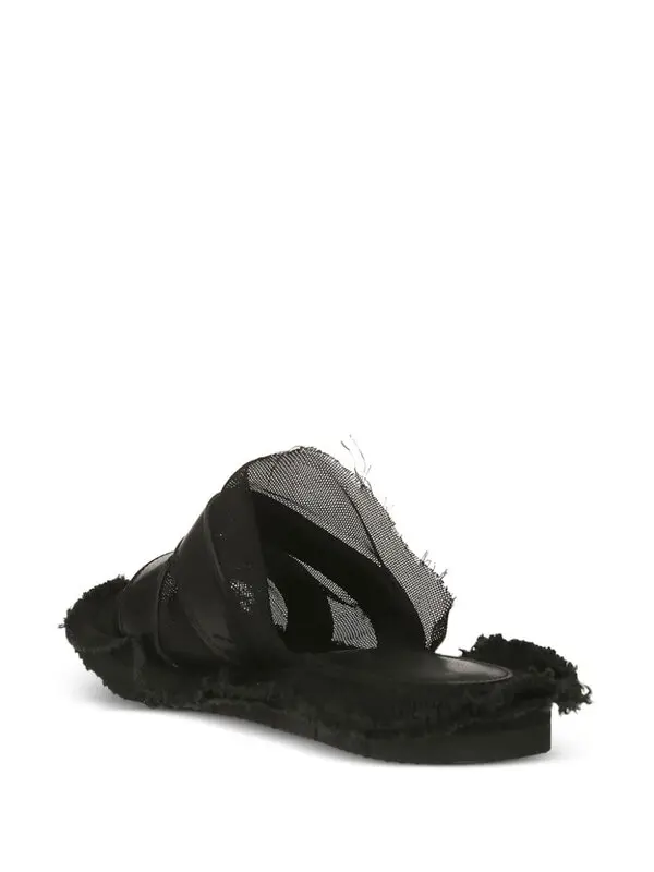 Yohji Yamamoto Frayed Layered Sandals