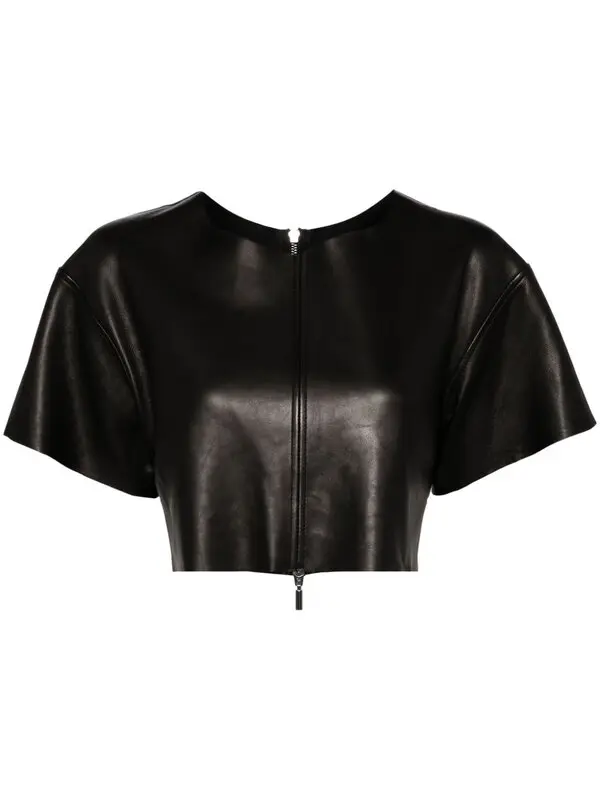 Maticevski Cropped Leather T-shirt